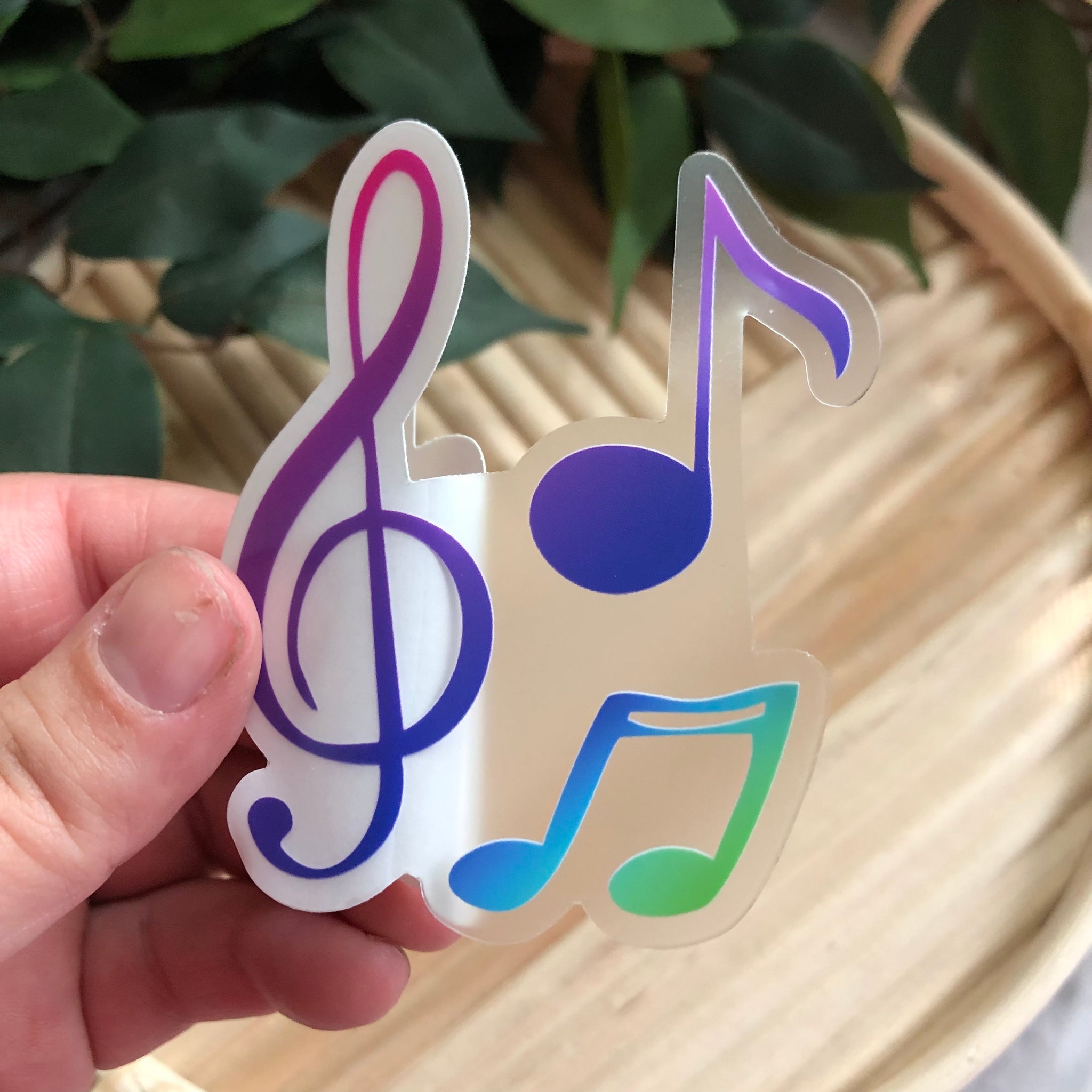 Rainbow Ombré Music Notes CLEAR Waterproof Vinyl Sticker – MDStickerShop